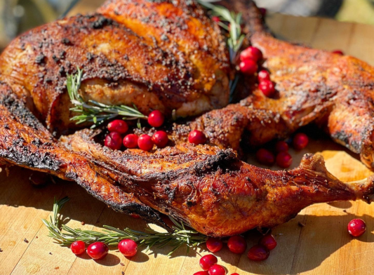 Wet Brined Spatchcocked Turkey – Sea Island Forge